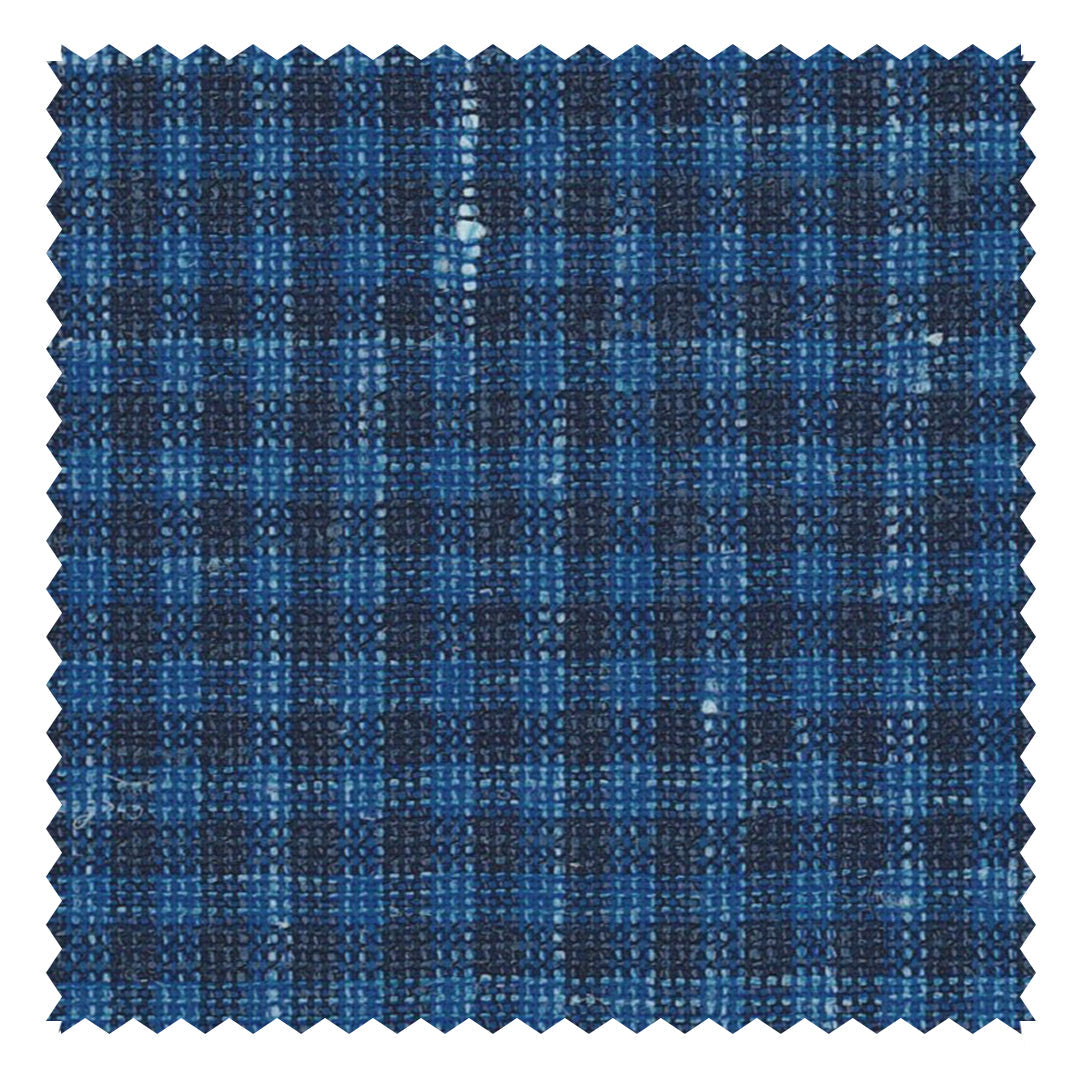 Navy/Blue Shepherds Check (Plaid) Fancy "Crystal Springs" Jacketing ...
