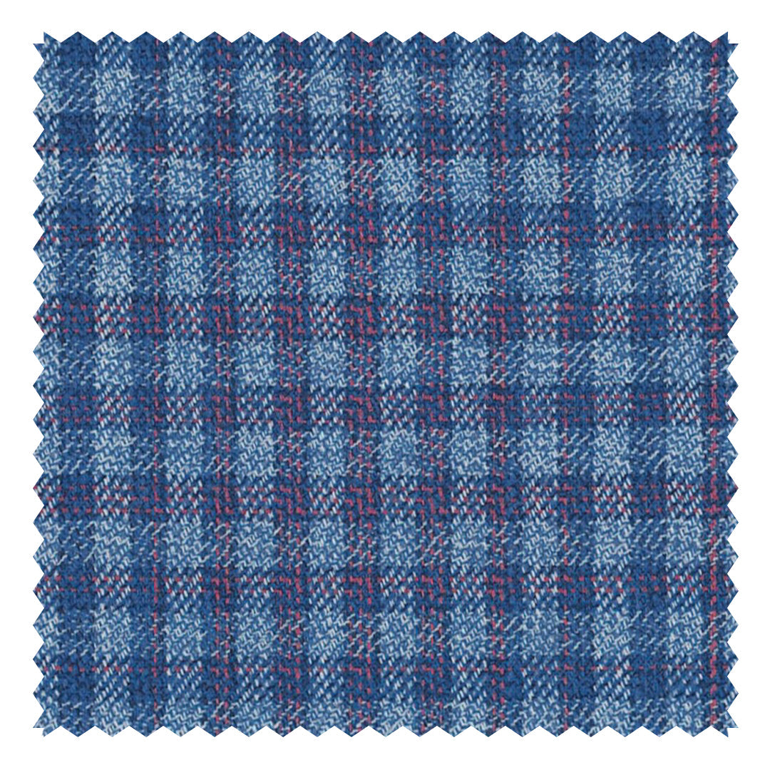 Blue/Red Shepherds Check (Plaid) Fancy With Windowpane "Crystal Spring ...