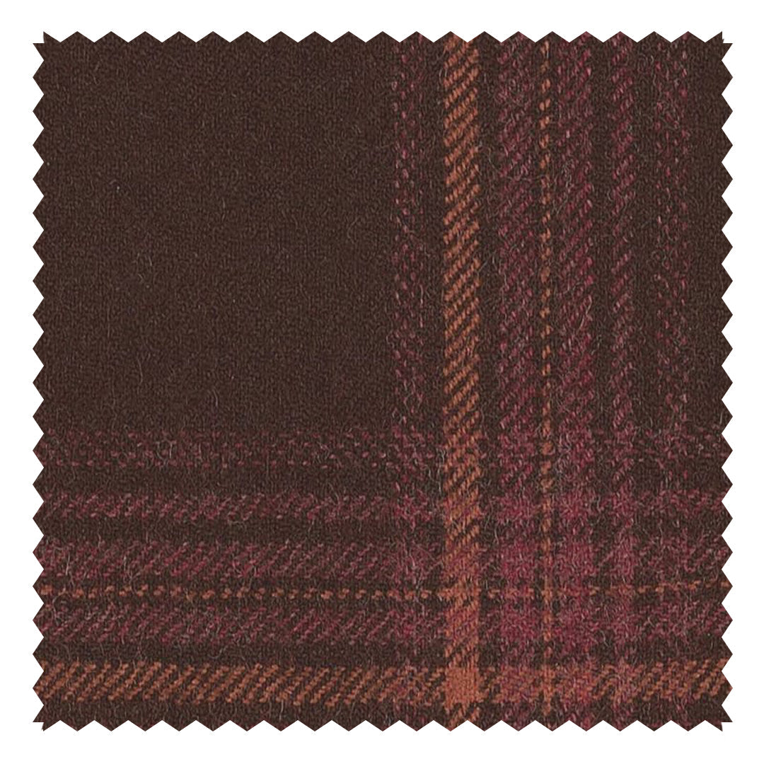 Maroon Unbalanced Check (Plaid) "Ascot Soft Touch & Classics" Jacketin ...