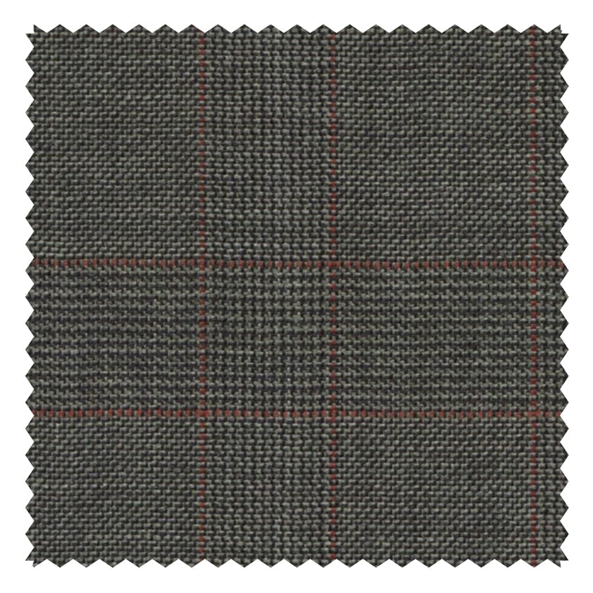Grey/Red Glen Check "Cape Horn" Suiting – Mason & Sons US