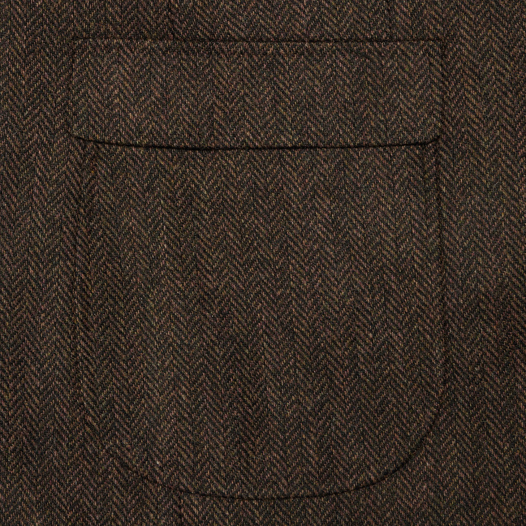 Anthony Sinclair Brown Herringbone Tweed Half Norfolk Jacket – Mason ...