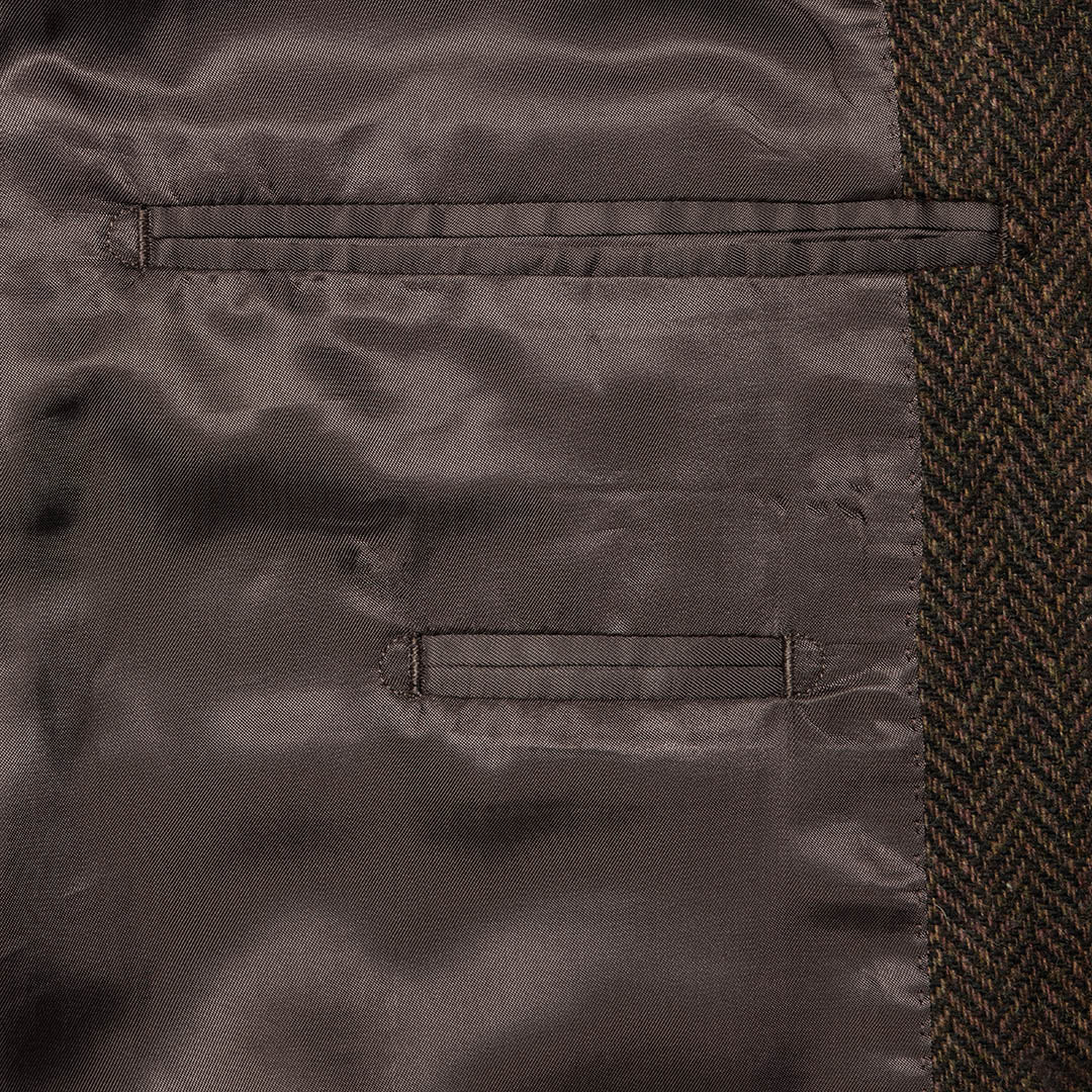 Anthony Sinclair Brown Herringbone Tweed Half Norfolk Jacket – Mason ...